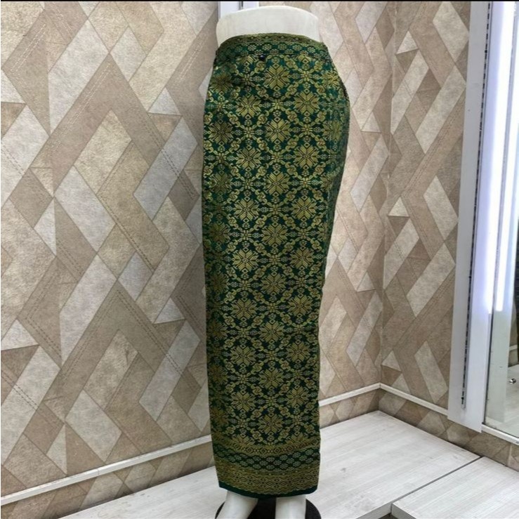 Jual ROK SPAN SONGKET WARNA HIJAU GOLD DAN HIJAU SILVER | Shopee Indonesia