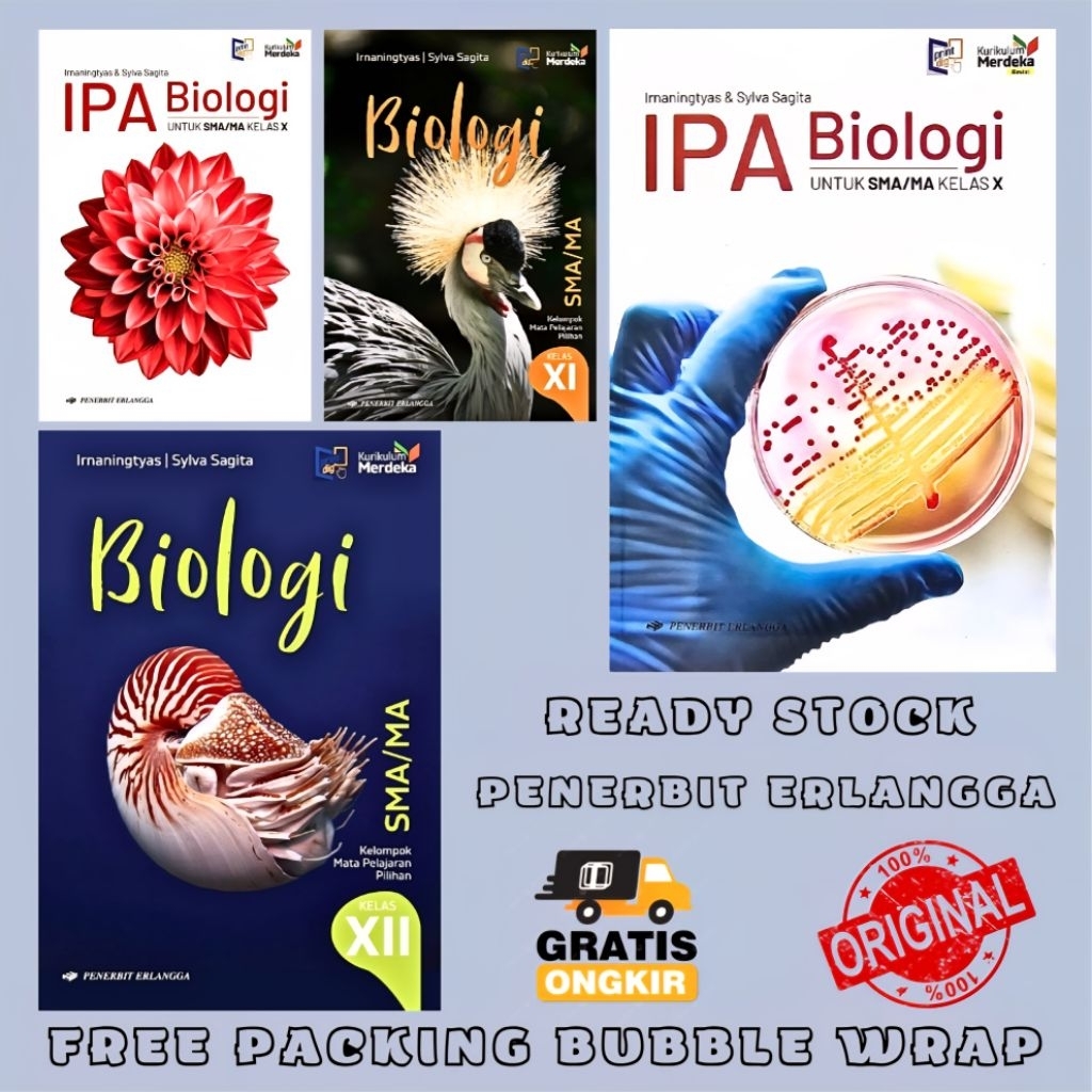 Jual Buku IPA Biologi Kelas 1 2 3 / 10 11 12 SMA Revisi Penerbit Erlangga Kurikulum Merdeka Km ...