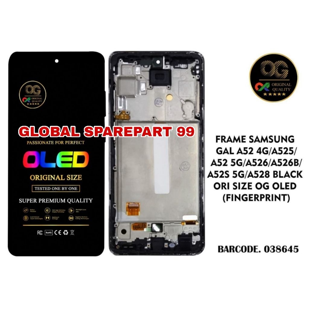 Jual LCD SAMSUNG GALAXY A52 4G A525 A525F / A52 5G A526 A526B / A52S 5G A528 +FRAME BLACK ORI ...