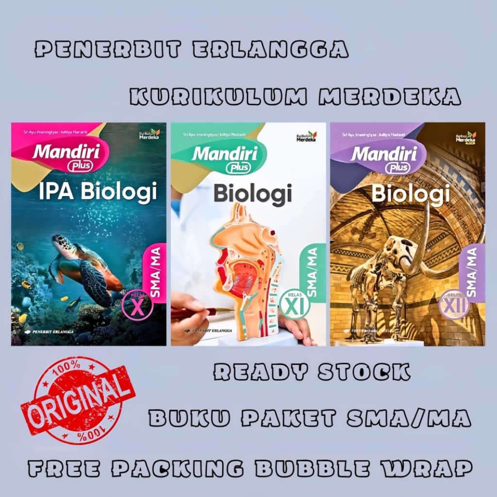 Jual Buku Mandiri Plus IPA Biologi Kelas 1 2 3 / 10 11 12 SMA Penerbit Erlangga Kurikulum ...