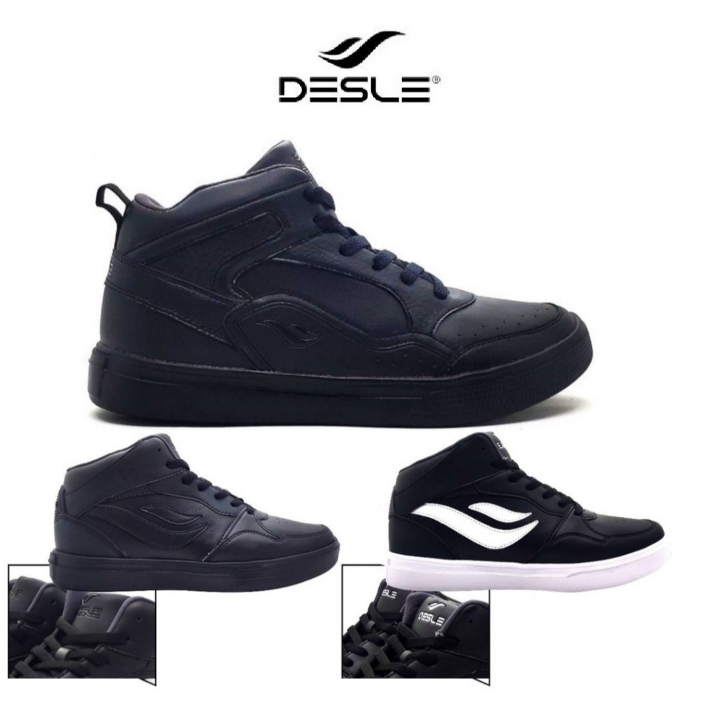 Jual Desle Marc Sepatu Sneaker Sekolah 38-43 Sneakers Boot Tinggi Hitam ...