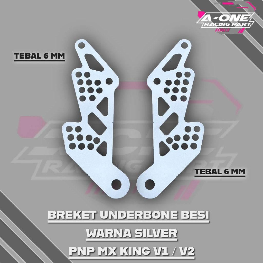 Jual Breket Footstep Underbone A-One Besi PNP MX KING Silver (Free ...