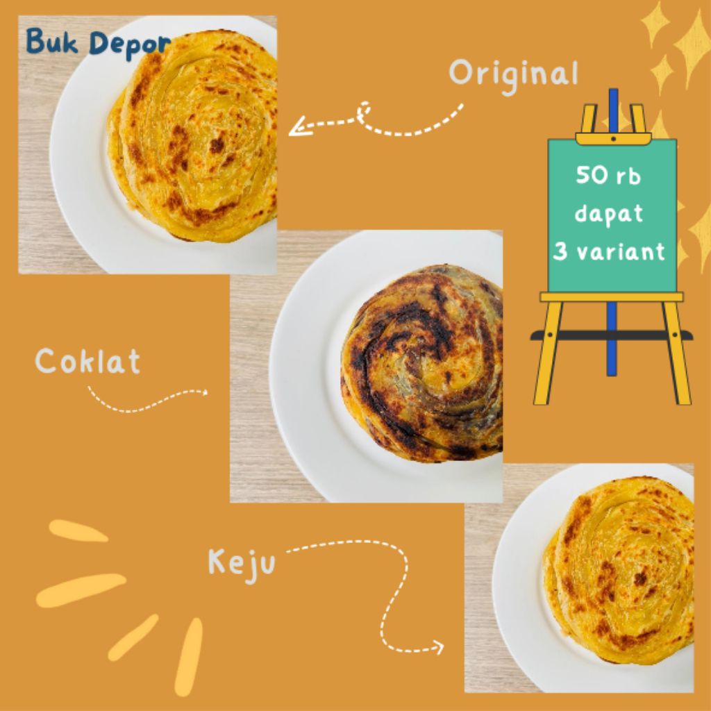 Jual MIX 3 VARIANT RASA ROTI MARYAM/ROTI CANAI | Shopee Indonesia