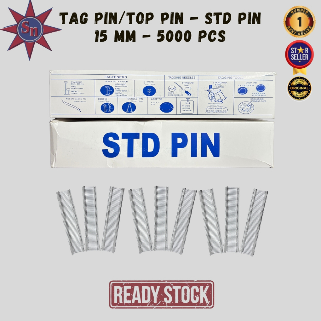 Jual Tag Pin / Top Pin Standard 15 mm – Isi 5000 Pcs, Praktis & Kuat ...