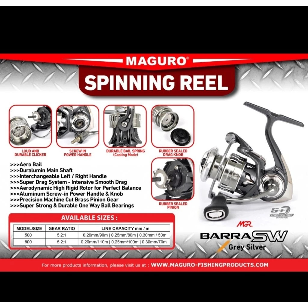 Jual Reel Pancing UL Ultra light Ultralight Maguro Barra SW 500 800 Power Handle | Shopee Indonesia