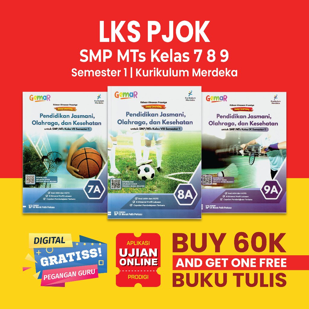 Jual LKS PJOK PENJASKES SMP MTs Kelas 7 8 9 Semester 1 Kurikulum Merdeka Gemar | Alternatif ...