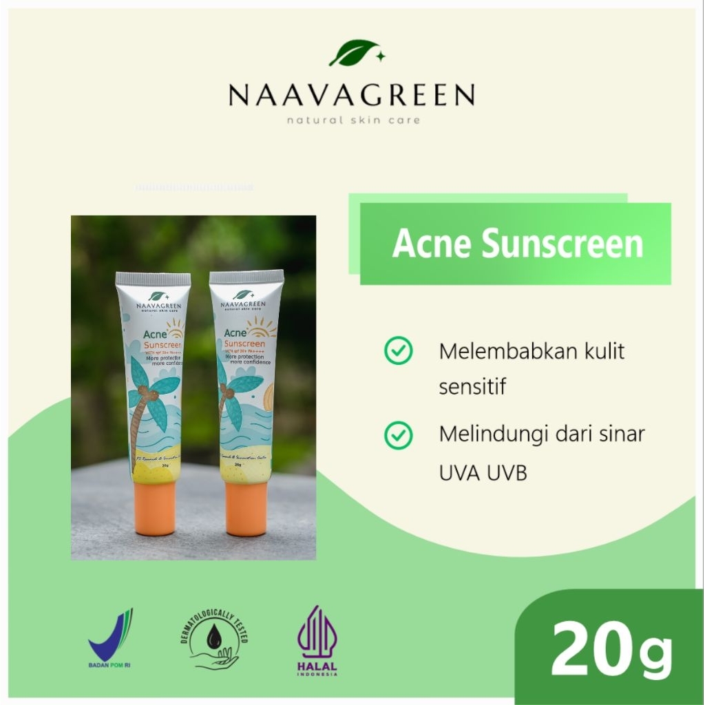 Jual Naavagreen Acne Sunscreen Tube 20g | Shopee Indonesia