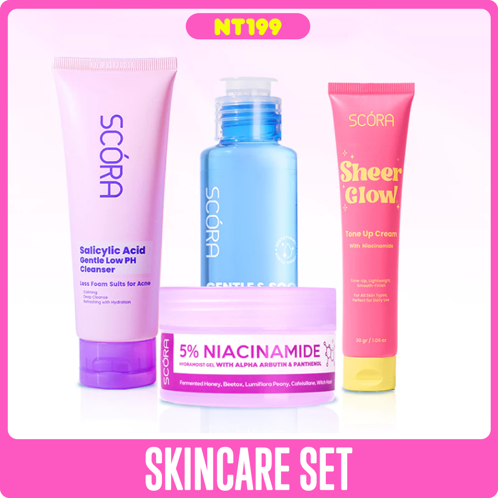 Jual SCORA Paket Skincare Acne Brightening - Salicylic Acid Cleanser ...