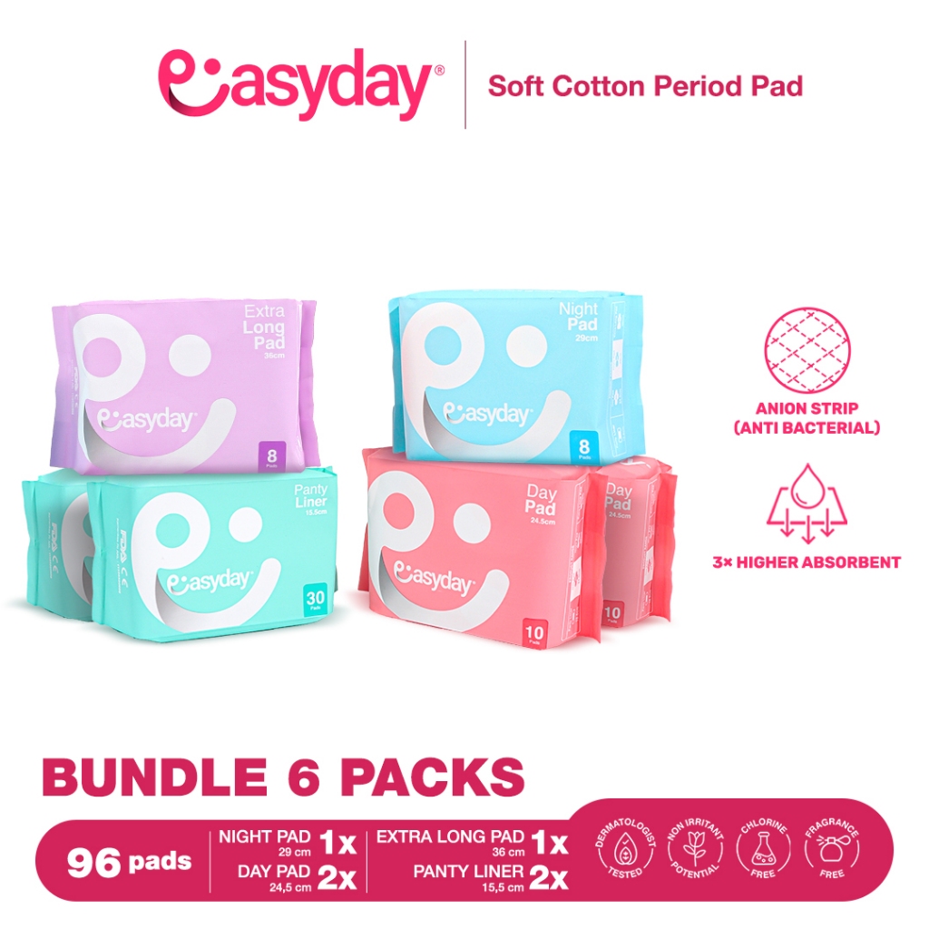 Jual Easyday Bundle 6 Packs / Pembalut Wanita (Soft Cotton Period Pad ...