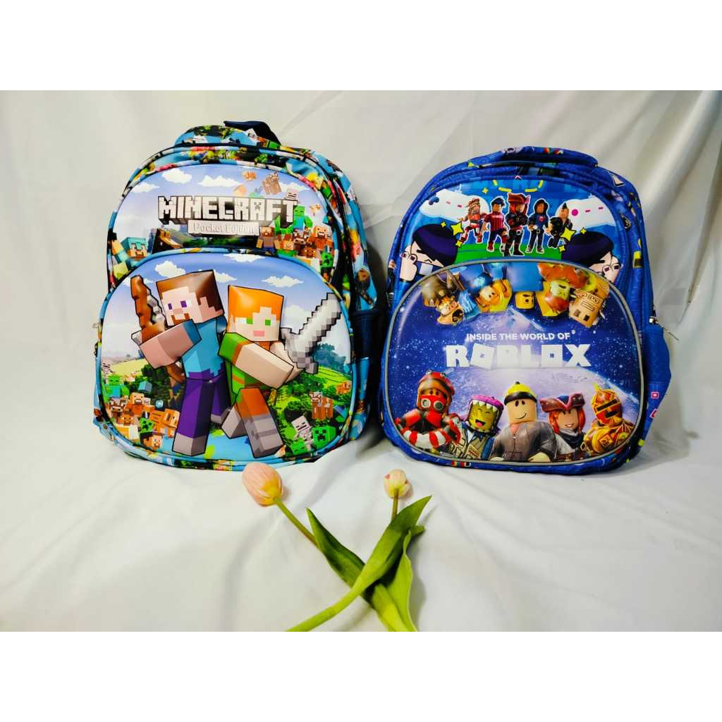 Jual Tas anak sekolah laki laki perempuan karakter kartun MINECRAFT ...