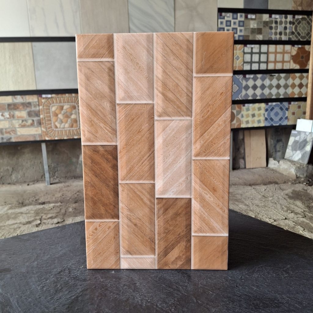 Jual KERAMIK DINDING 25X40 ANOM BROWN | WOOD | MULIA TILES | Shopee ...