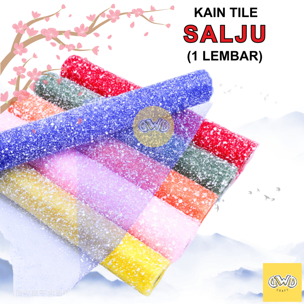 Jual (1 LEMBAR) Kain TILE SALJU / Snow Mesh Tile per roll BUKET BUNGA ...