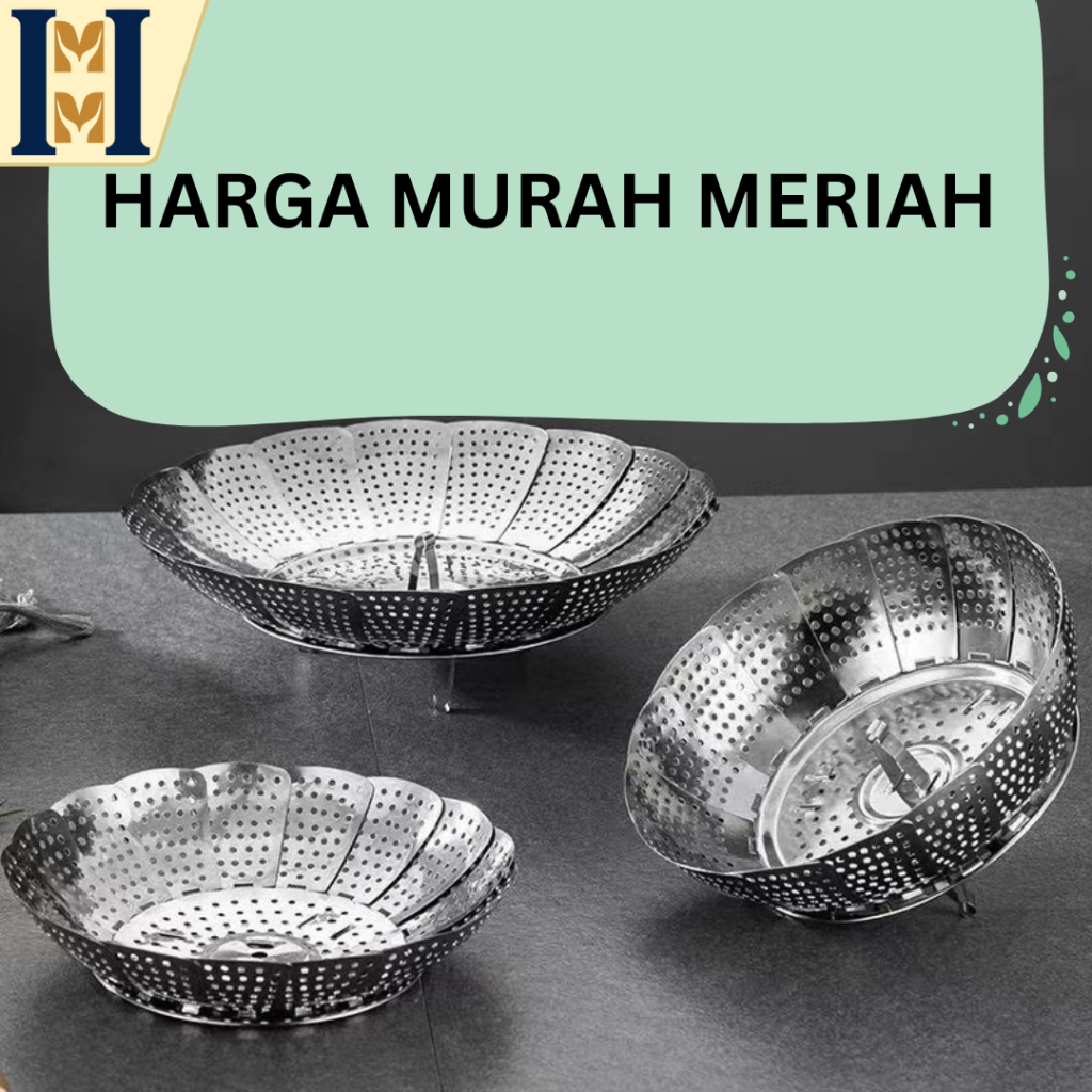 Jual Steamer Cooking Plate Alas Kukusan Stainless Lipat Flexible Bunga ...
