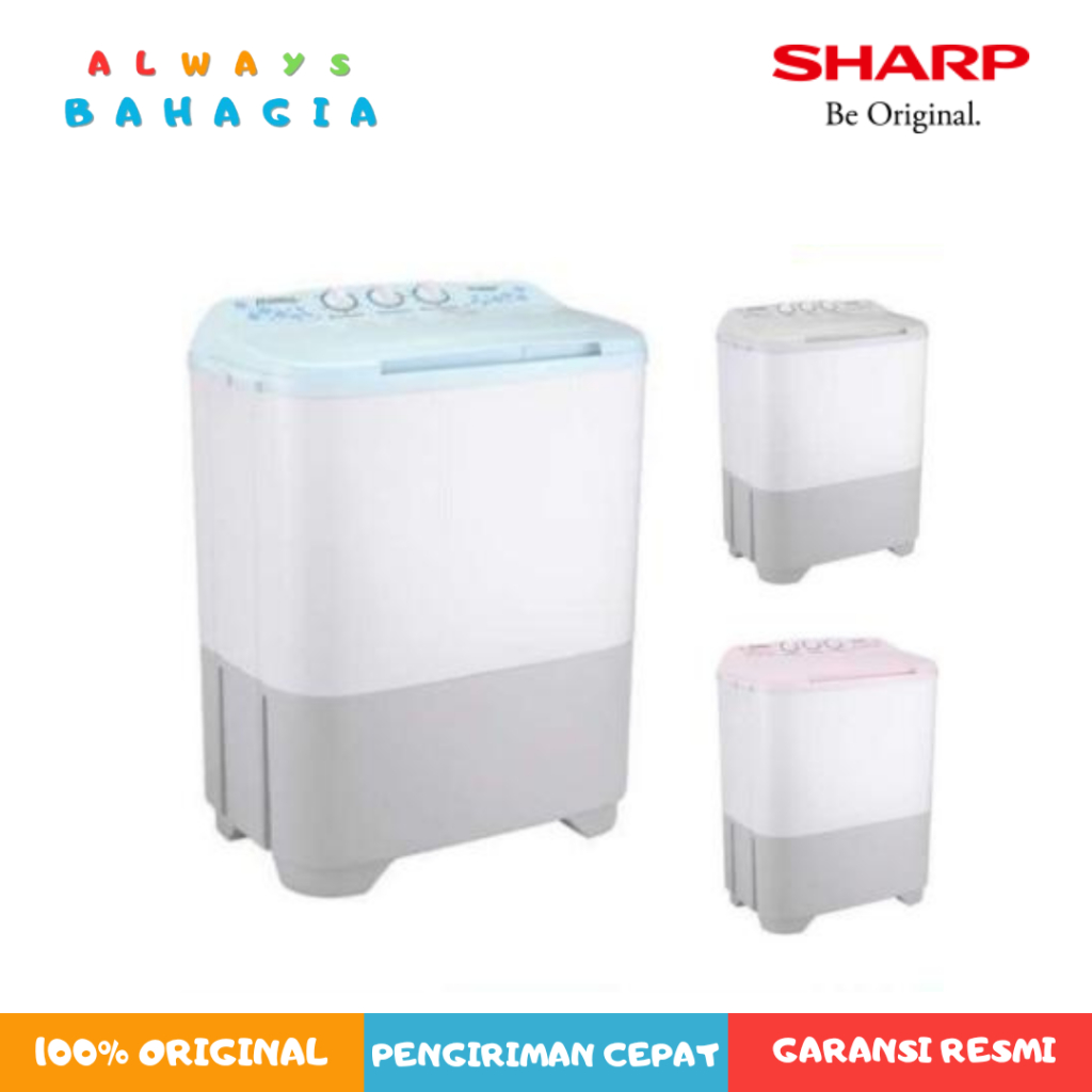 Jual Sharp ES-T70MW-BK/HK/PK- 6 Kg Mesin Cuci 2 Tabung | Shopee Indonesia