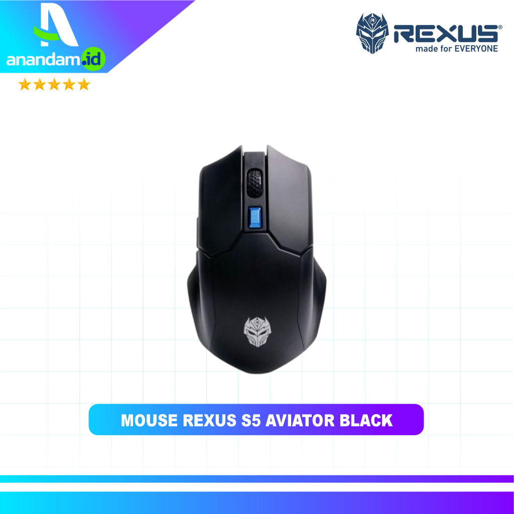 Jual REXUS GAMING WIRELESS MOUSE RXM S5 AVIATOR ELITE BLACK COLOR RXM ...