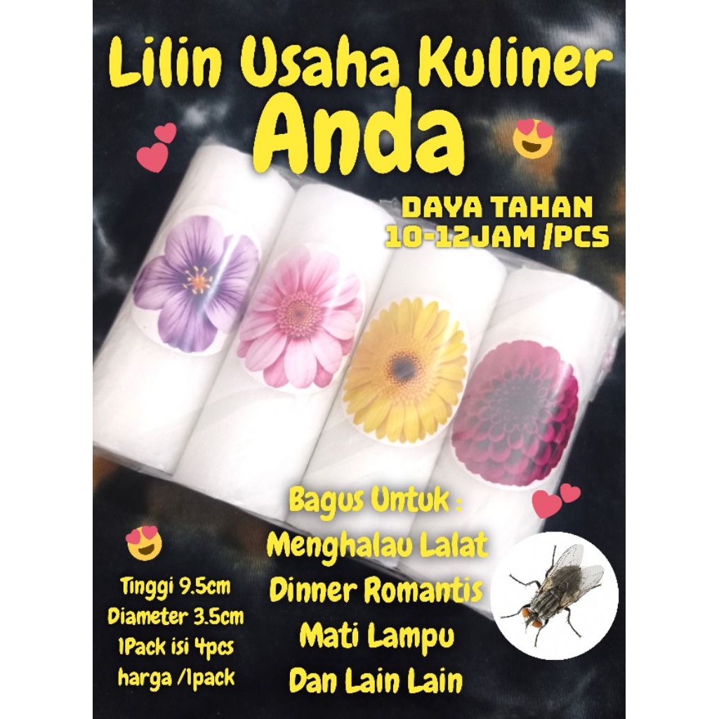 Jual Lilin Rumah Makan 1Pack (1Pack isi 4pcs) / Lilin Rumah Makan ...