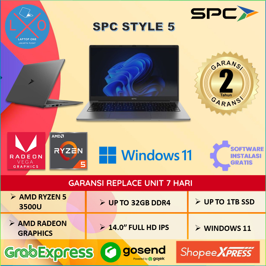 Jual Laptop SPC Style 5 Ryzen 5 3500U 32GB 1TB 14.0" Full HD IPS ...