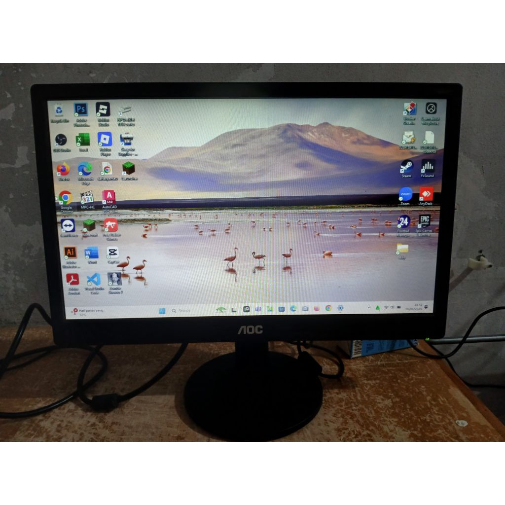 Jual Monitor LED AOC 16 inch widr screen normal power USB | Shopee ...
