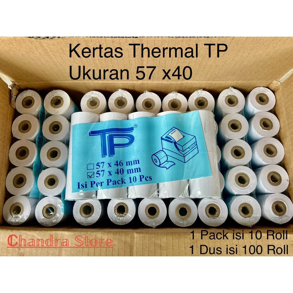 Jual kertas Thermal TP / Kertas Thermal Polos / Ukuran 57x40 | Shopee ...