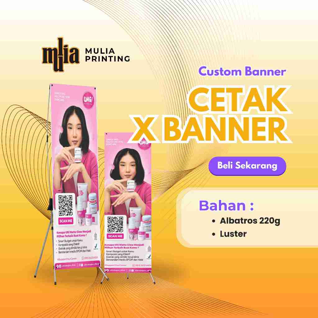 Jual CETAK X BANNER CUSTOM DESAIN ALBATROS 220 / LUSTER | Shopee Indonesia