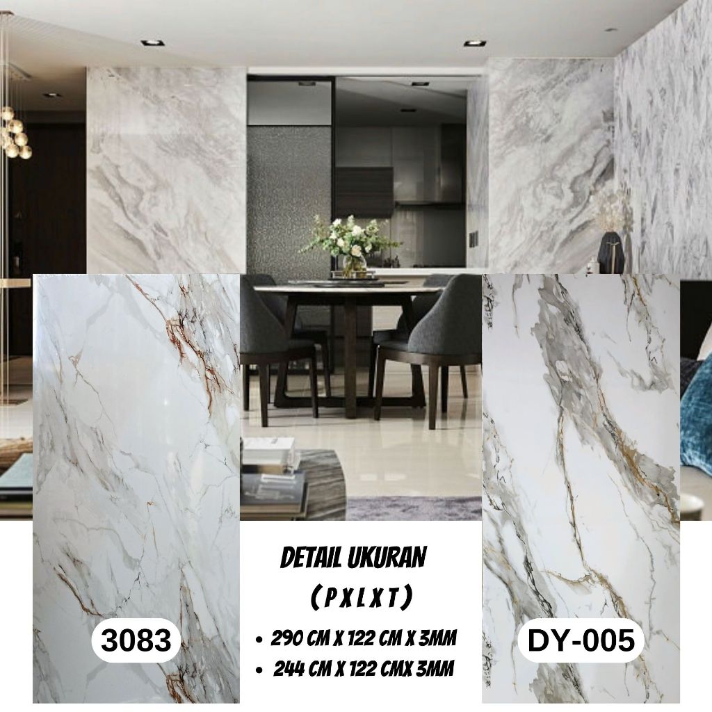 Jual MARMER Panel PVC Dekorasi Dinding Motif Corak GOLD Marble UPVC ...
