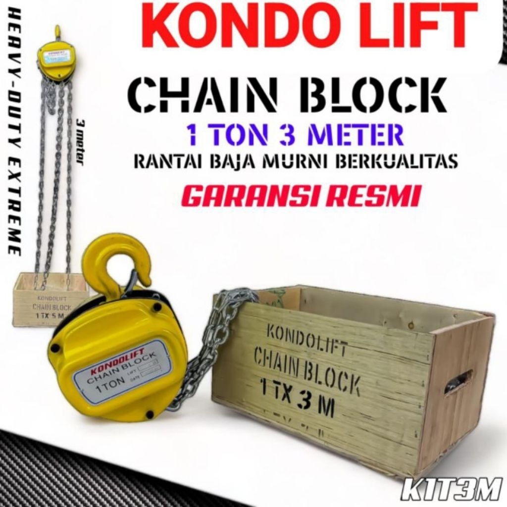 Jual KONDOLIFT CHAIN BLOCK 1T 3M - 3T 5M KATROL KEREKAN DEREK RANTAI BAJA ANTI KARAT | Shopee ...