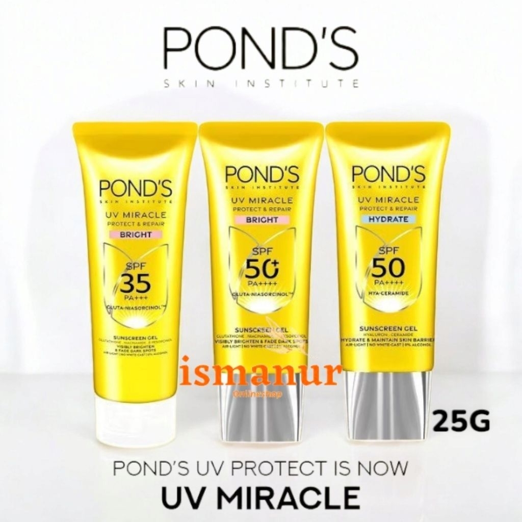 Jual PONDS UV MIRACLE Sunscreen Gel 25G | Shopee Indonesia