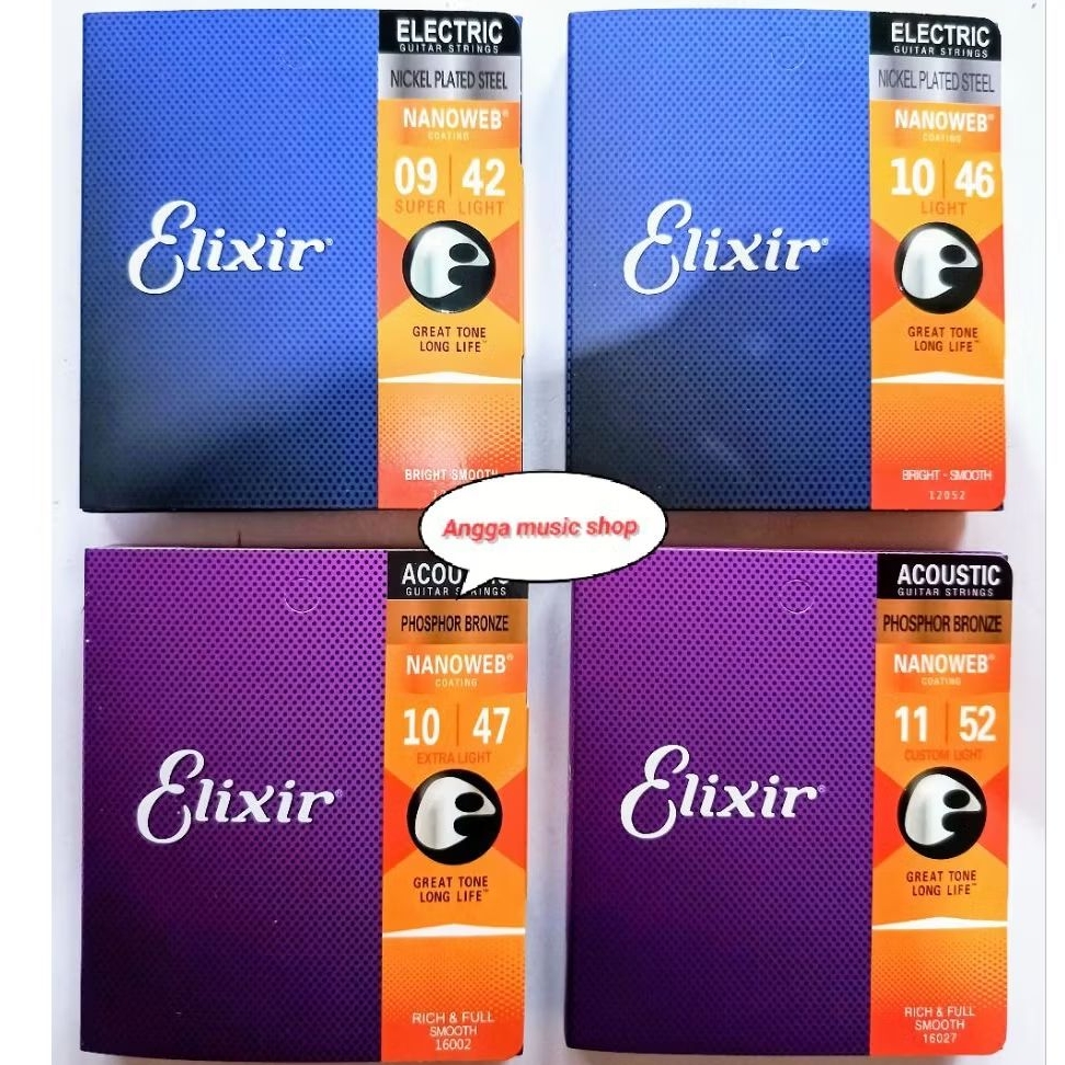 Jual Senar gitar/guitar elixir akustik/elektrik(nanoweb, polyweb ...
