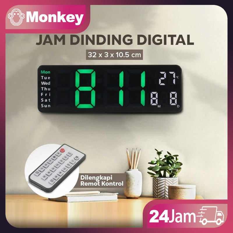 Jual Jam Tampilan Layar Besar 13 Inci Jam Digital Nordik Jam Dinding ...