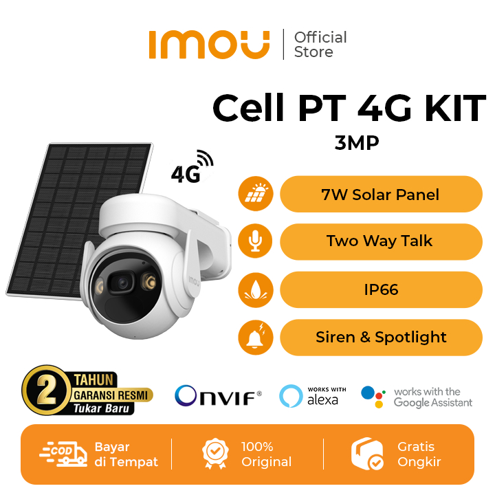 Jual IMOU Cell PT 4G / Cell PT Lite Wi-Fi KIT Kamera Smart CCTV Baterai ...