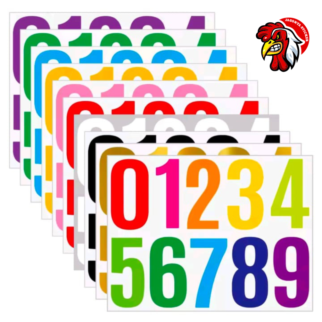 Jual Stiker angka Sticker Angka 0-9 Bisa Custom | Shopee Indonesia