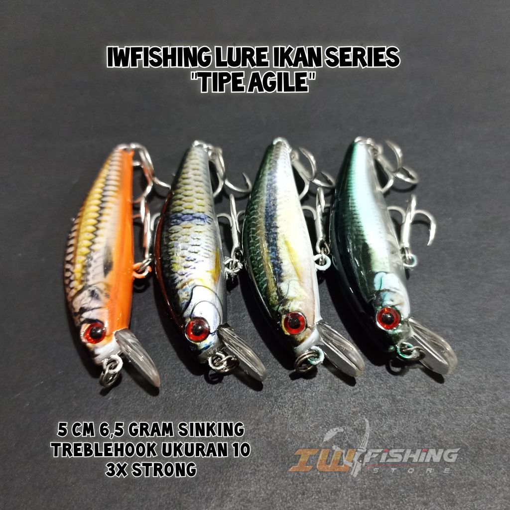Jual Iwfishing Lure Ikan Series 5 cm 6,5 gram sinking minow umpan ...