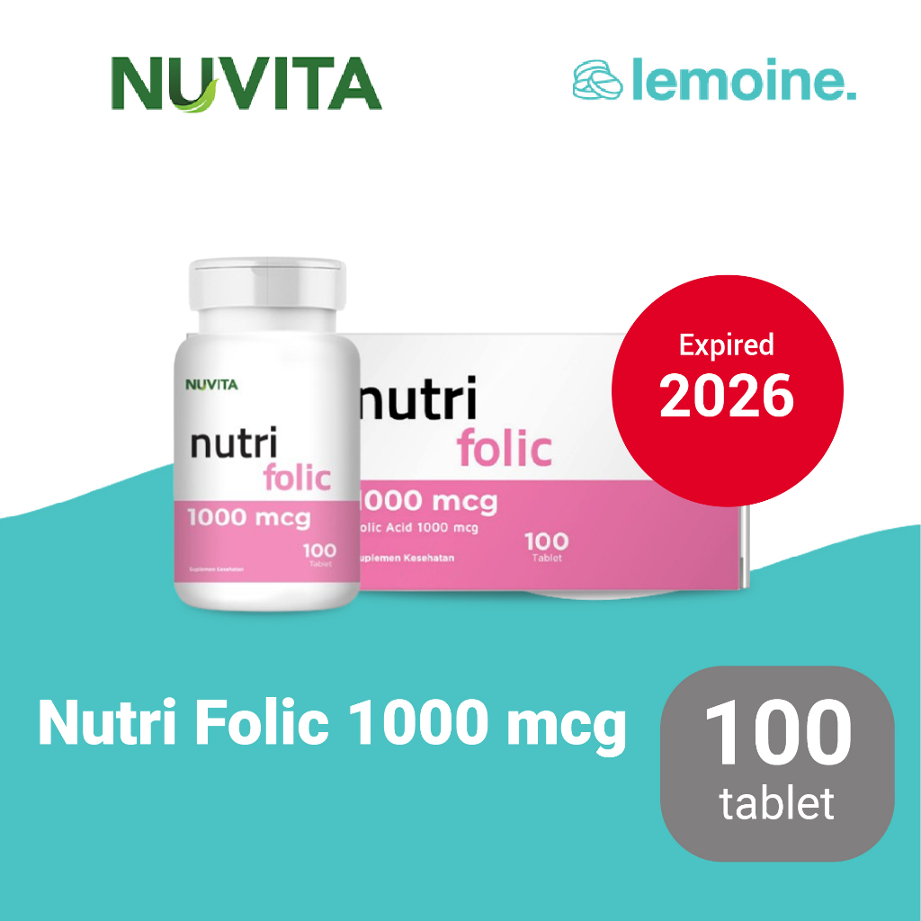 Jual Nuvita Nutri Folic 1000 mcg Asam Folat Ibu Hamil Strip atau Botol ...