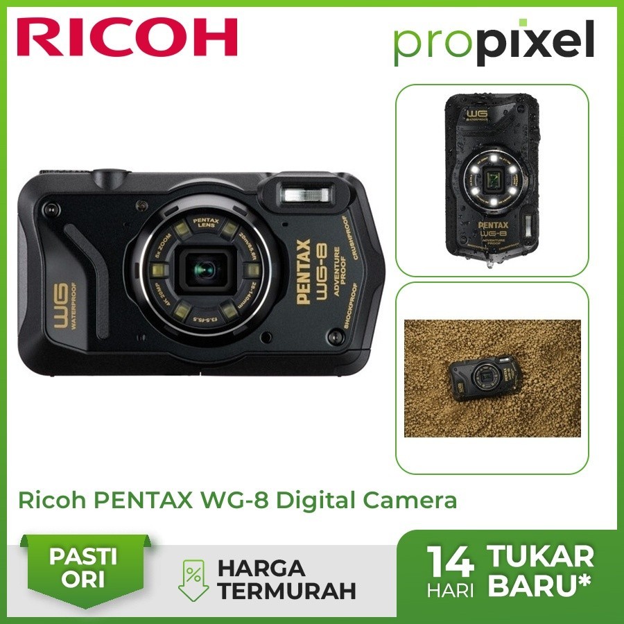 Jual Ricoh PENTAX WG-8 Digital Pocket Camera Underwater Waterproof WG8 Garansi Resmi | Shopee ...