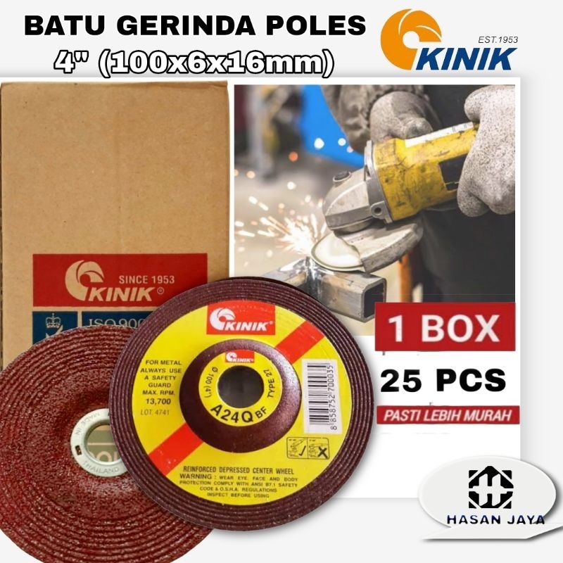 Jual [1Kotak 25Pcs] Batu Gerinda Poles KINIK 4 Inch x 6 mm / Mata ...