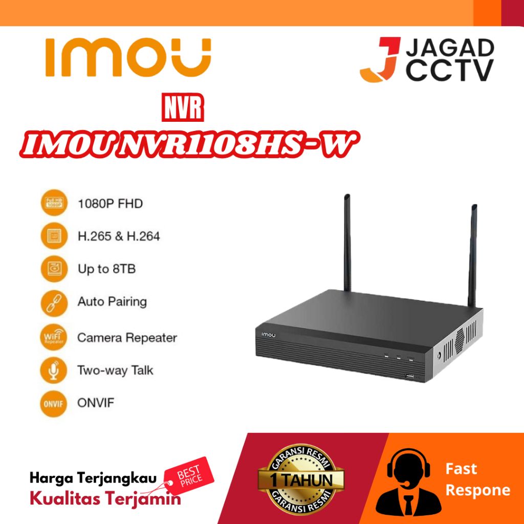 Jual Imou Wireless NVR 1108HS W S2 Recorder NVR 8 Channel ONVIF ...