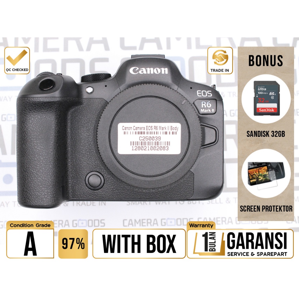 Jual Canon EOS R6 II R6II R 6II Full Frame Mirrorless Camera Body Only ...