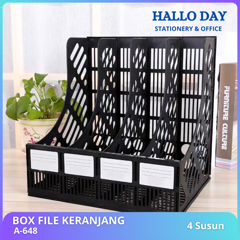 Jual HD Box File Plastik 4susun/ Box File Keranjang/ Dokumen/ Rak/ Book Organizer/ Box Keranjang ...