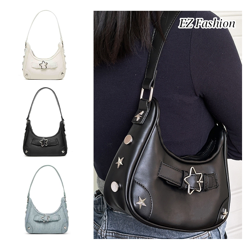 Jual Tas Bahu Kulit Wanita Shoulder Bag Tas Bintang Lucu Bahu Wanita Tas Y2k Cute Sling Bag ...
