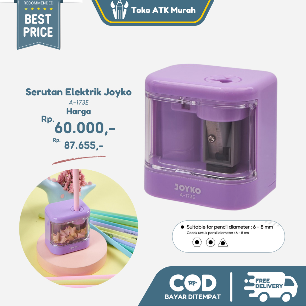 Jual Serutan Elektrik Joyko A-173E Electric Sharpener | Shopee Indonesia