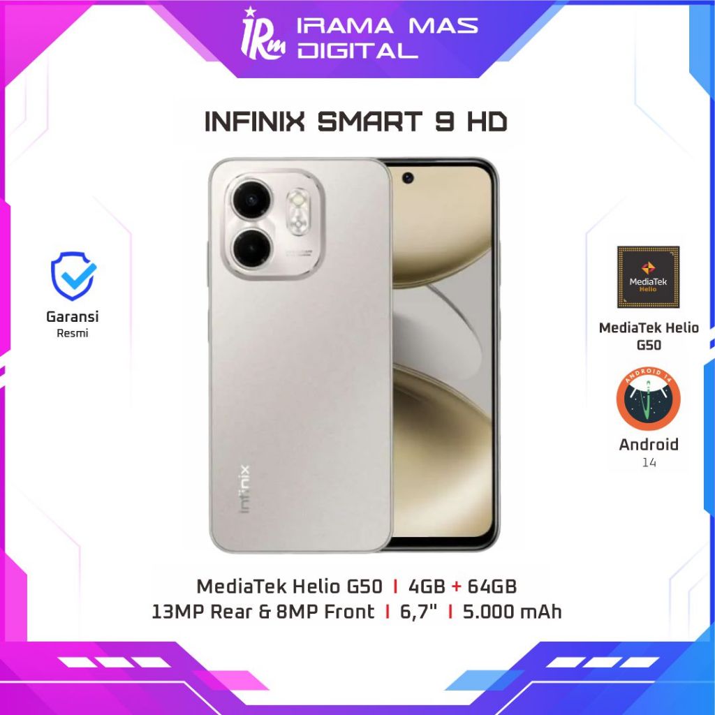Jual INFINIX SMART 9 HD - 4GB/64GB (black, titanium, green, gold ...