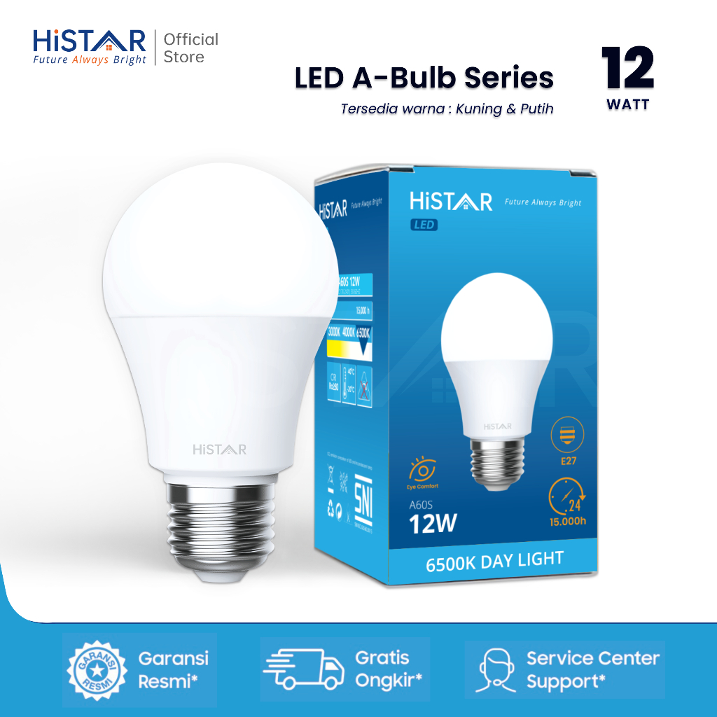 Jual HiSTAR Lampu Bohlam LED A-Bulb Series 12W 170-240V | Shopee Indonesia