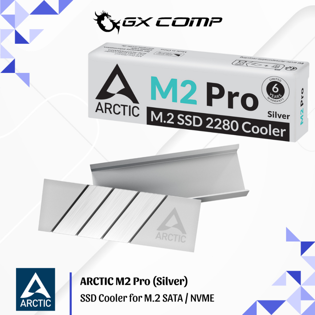 Jual ARCTIC M2 Pro Heatsink SSD Cooler for M.2 Drives - Silver | Shopee ...