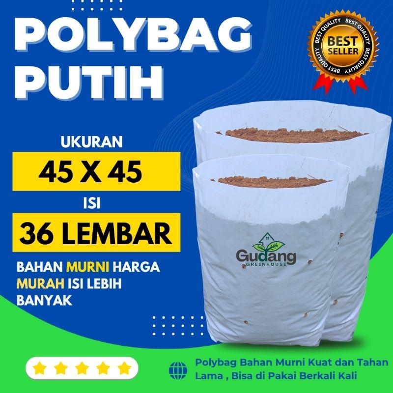 Jual Polybag Putih 45x45 isi 36 Lembar | Shopee Indonesia