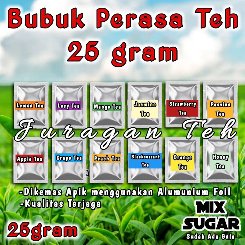 Jual Bubuk Perasa Teh 25gr Rasa Buah Segar Kemasan 25 gram | Shopee ...