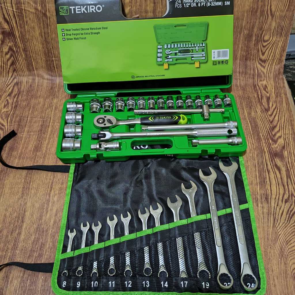 Jual TEKIRO Kunci Sok Shock Set 24Pcs 8 - 32 Mm 1/2 6Pt Box Plastik / Kunci Ring Pas Set 11 pcs ...