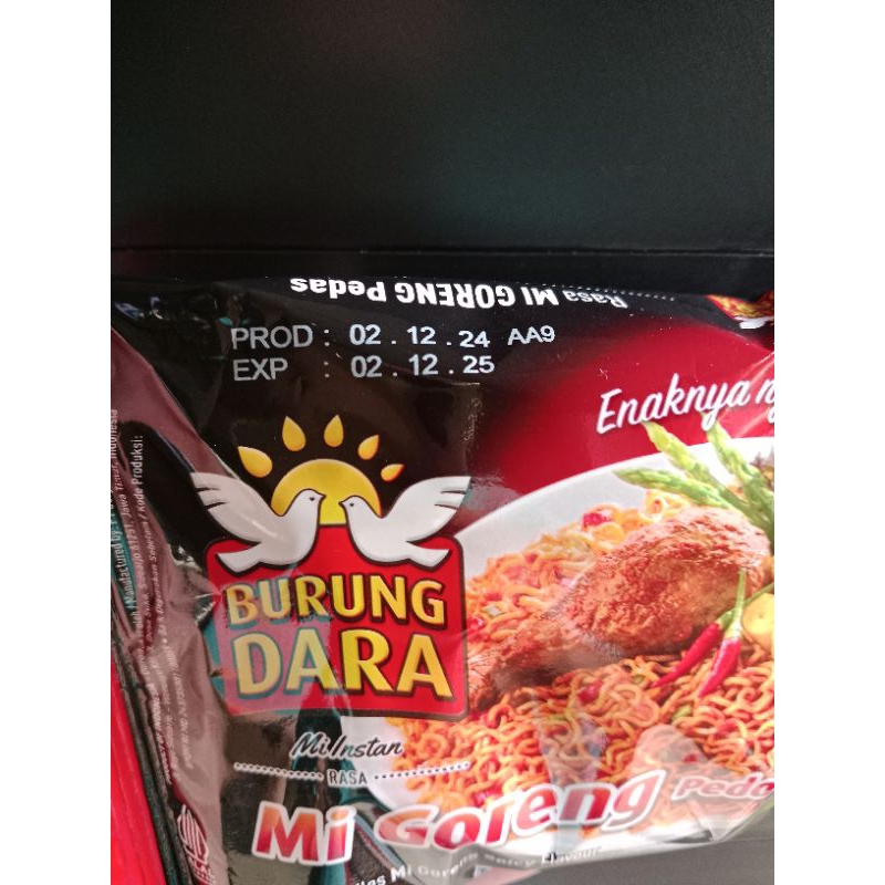 Jual Burung Dara Mie Instan Rasa Mie Goreng Pedas Kemasan 65 Gram ...