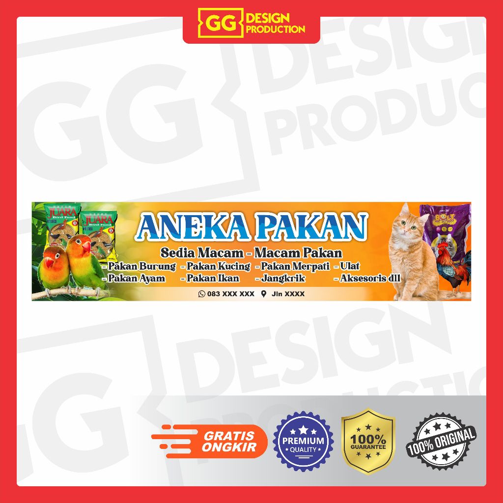Jual cetak mmt spanduk baliho banner aneka pakan tenak ayam sapi ikan ...