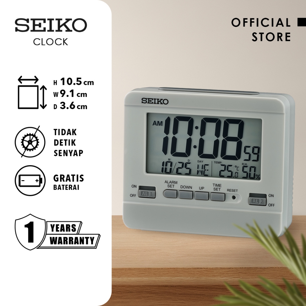 Jual Jam Weker Beker Seiko Digital QHL086N All Feature Folding Stand ...