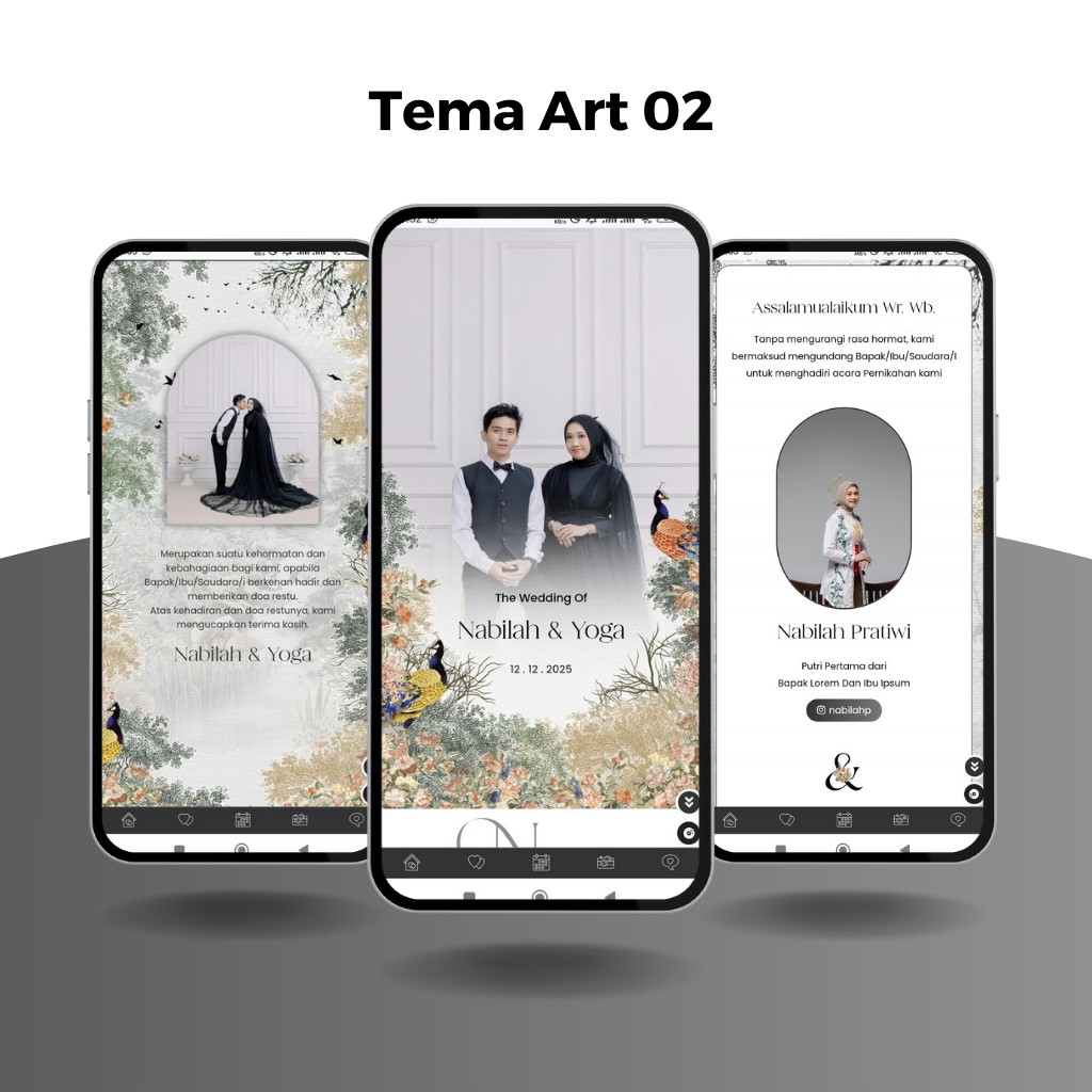 Jual Undangan Digital Pernikahan Tema Art 02 Undangan Website Tema ...